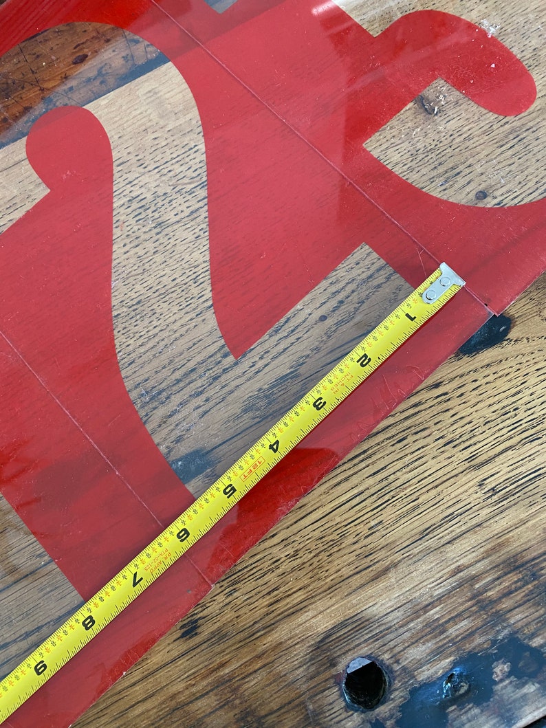Vintage Red Clear Plastic Numbers – Plexiglas Number - Gas Station ...