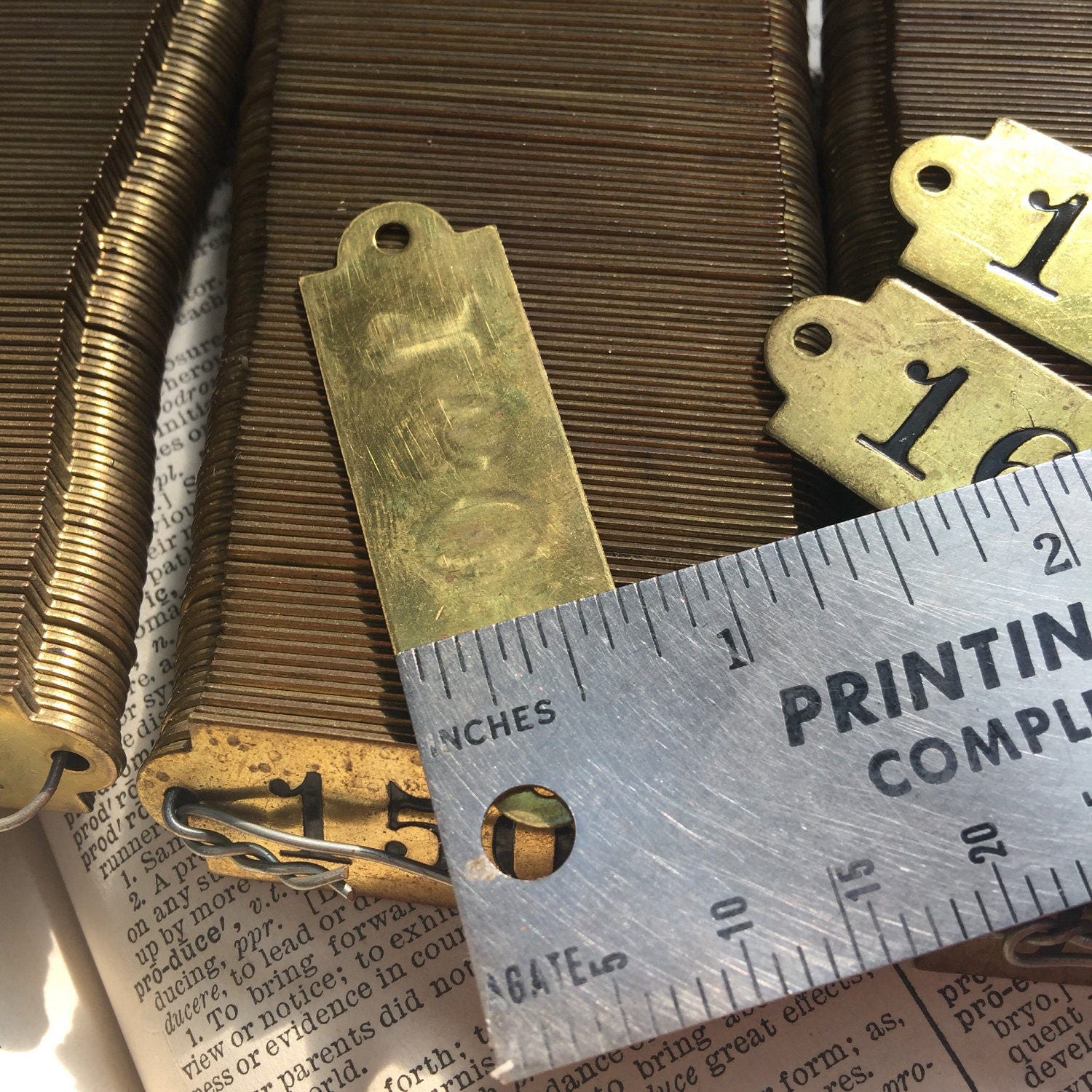 ONE Antique numbered brass room number - brass locker plate - safe ...