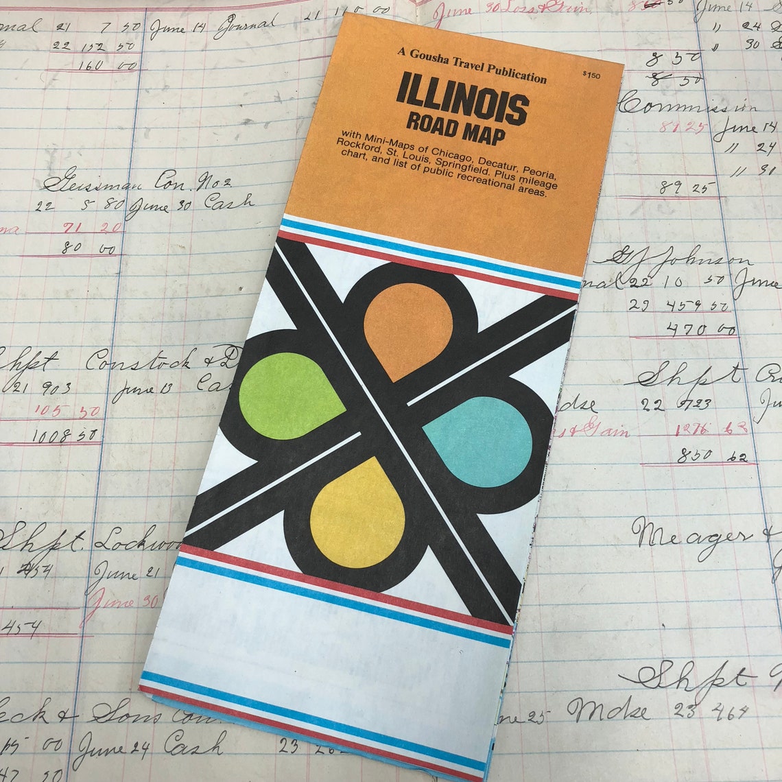 Vintage Paper Map 1980's Illinois Road Map Chicago - Etsy