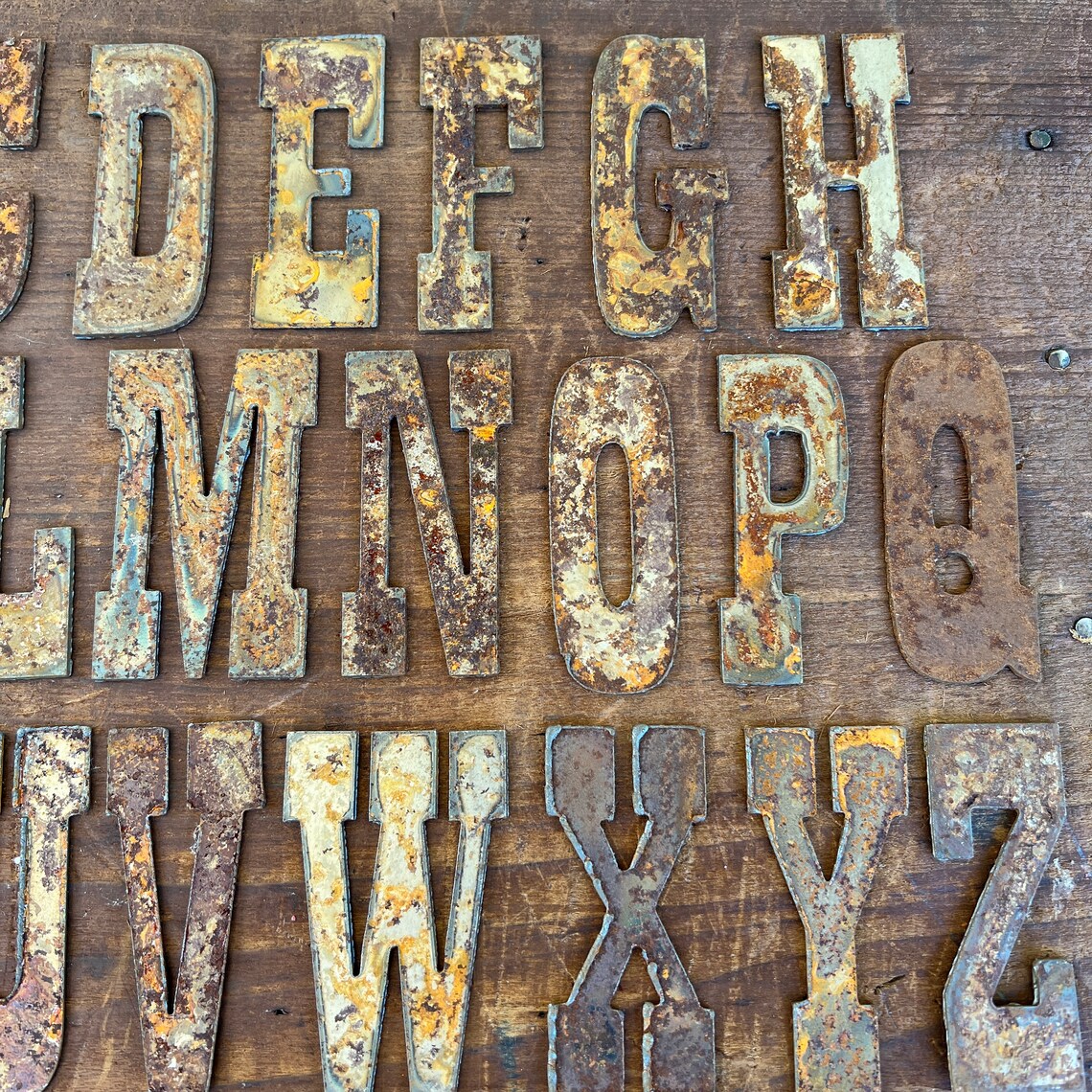 Rusty Metal Letters and Numbers - 3" Letter– Sign Letter - Address ...