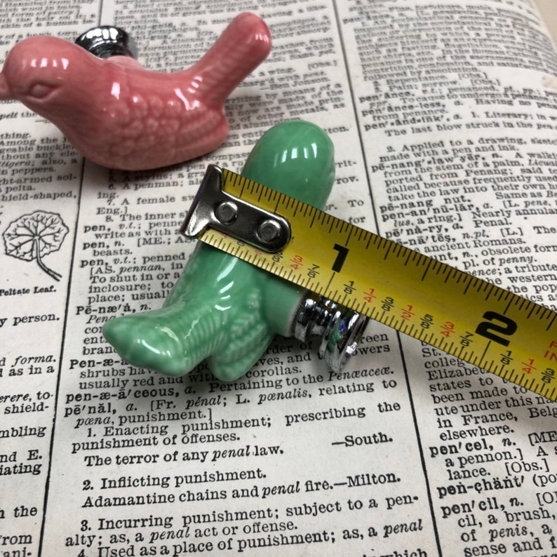 Ceramic Bird Cabinet Knobs Colored Bird Cabinet Hardware | Etsy