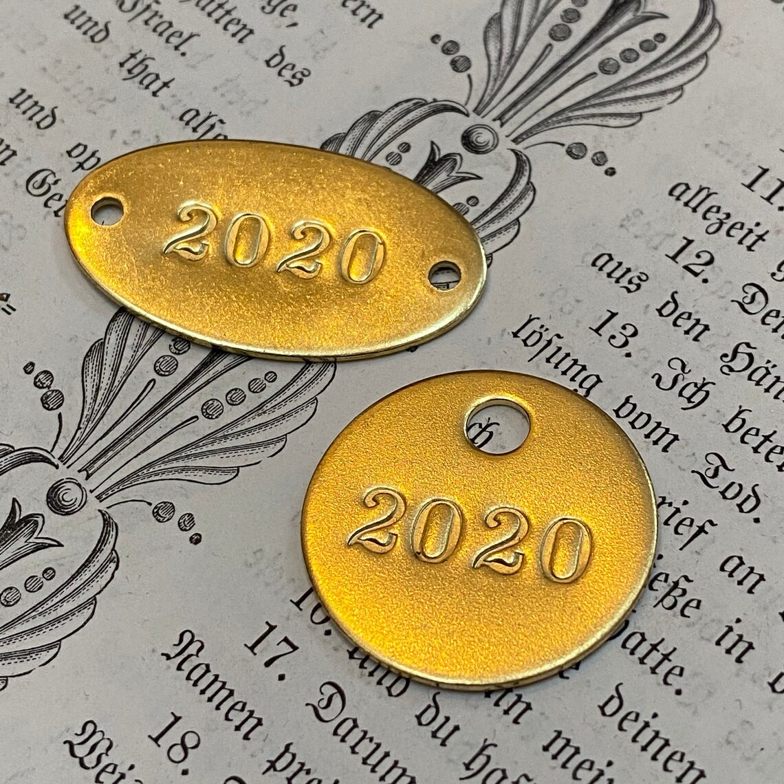 Custom Year or Date Tags Hand Punched Brass and Metal Tag or | Etsy