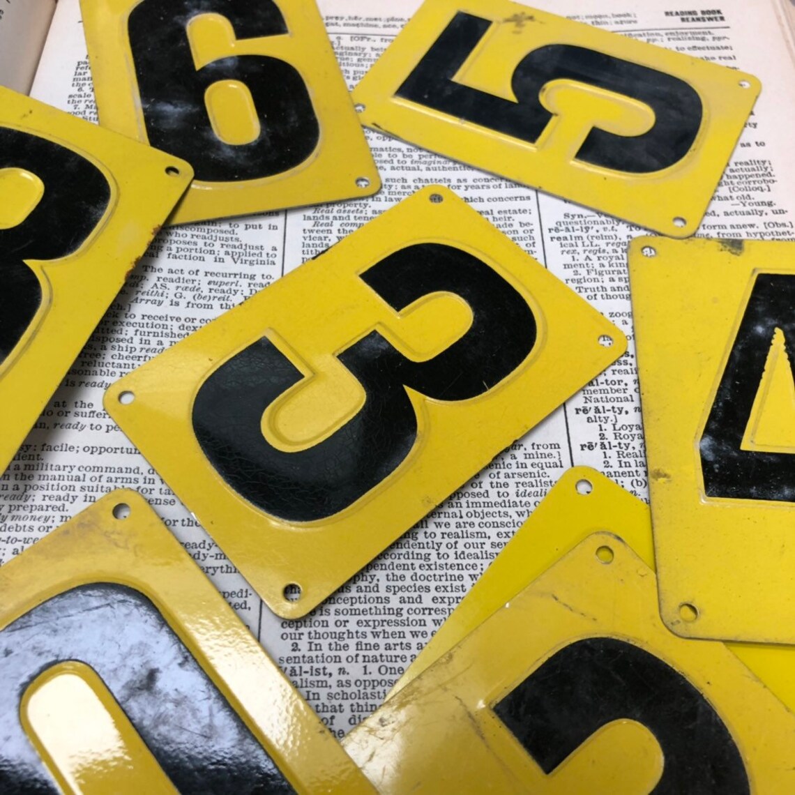 Yellow aluminum School bus number plates reflective number | Etsy