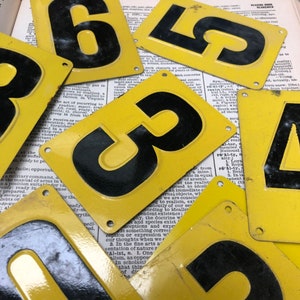 Yellow Aluminum School Bus Number Plates - Reflective Number - Salvaged ...