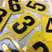 Yellow Aluminum School Bus Number Plates Reflective Number Salvaged ...