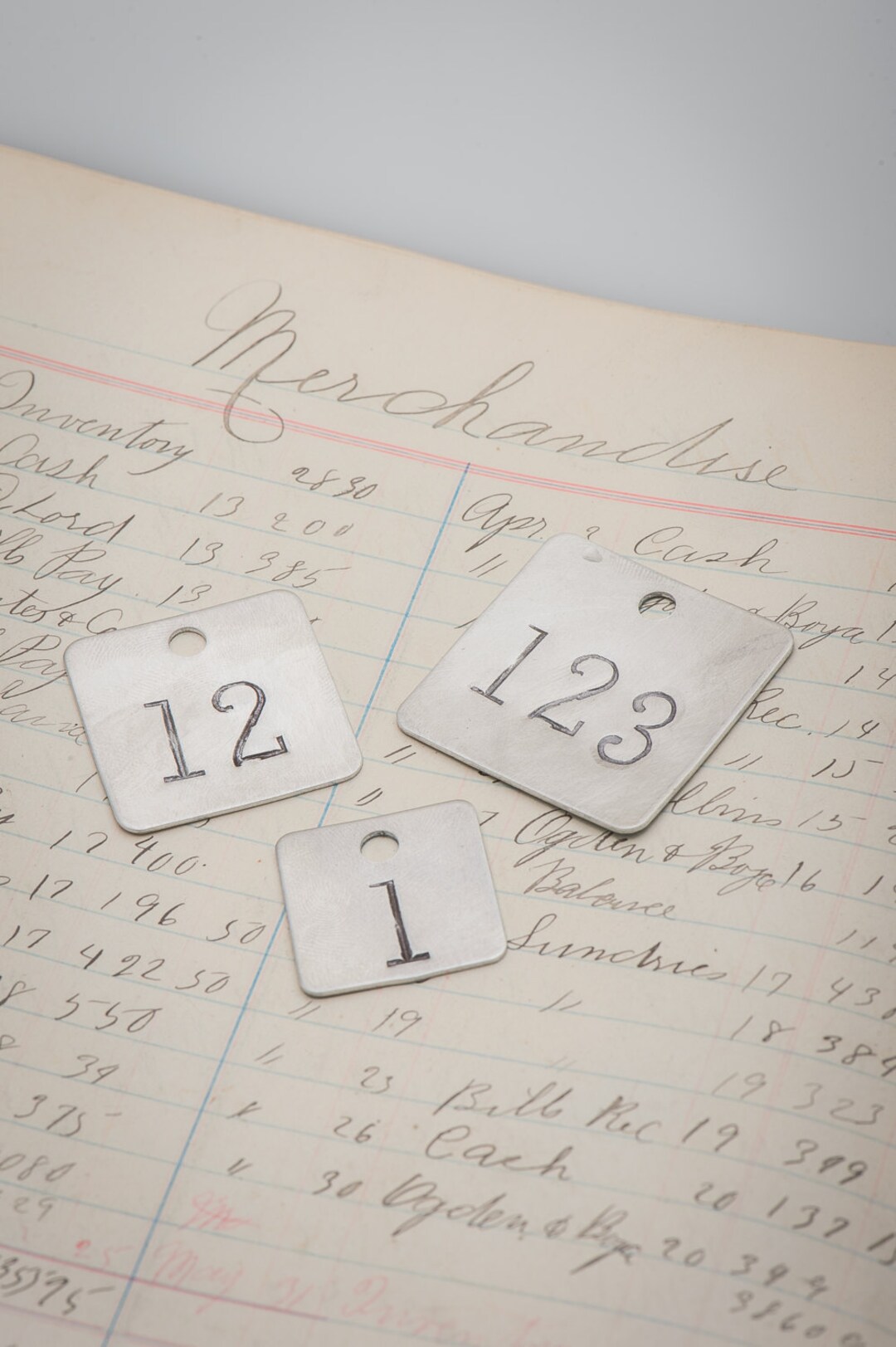 Custom Hand Punched Square Silver Tag - Hand Stamped Aluminum Key Tag ...