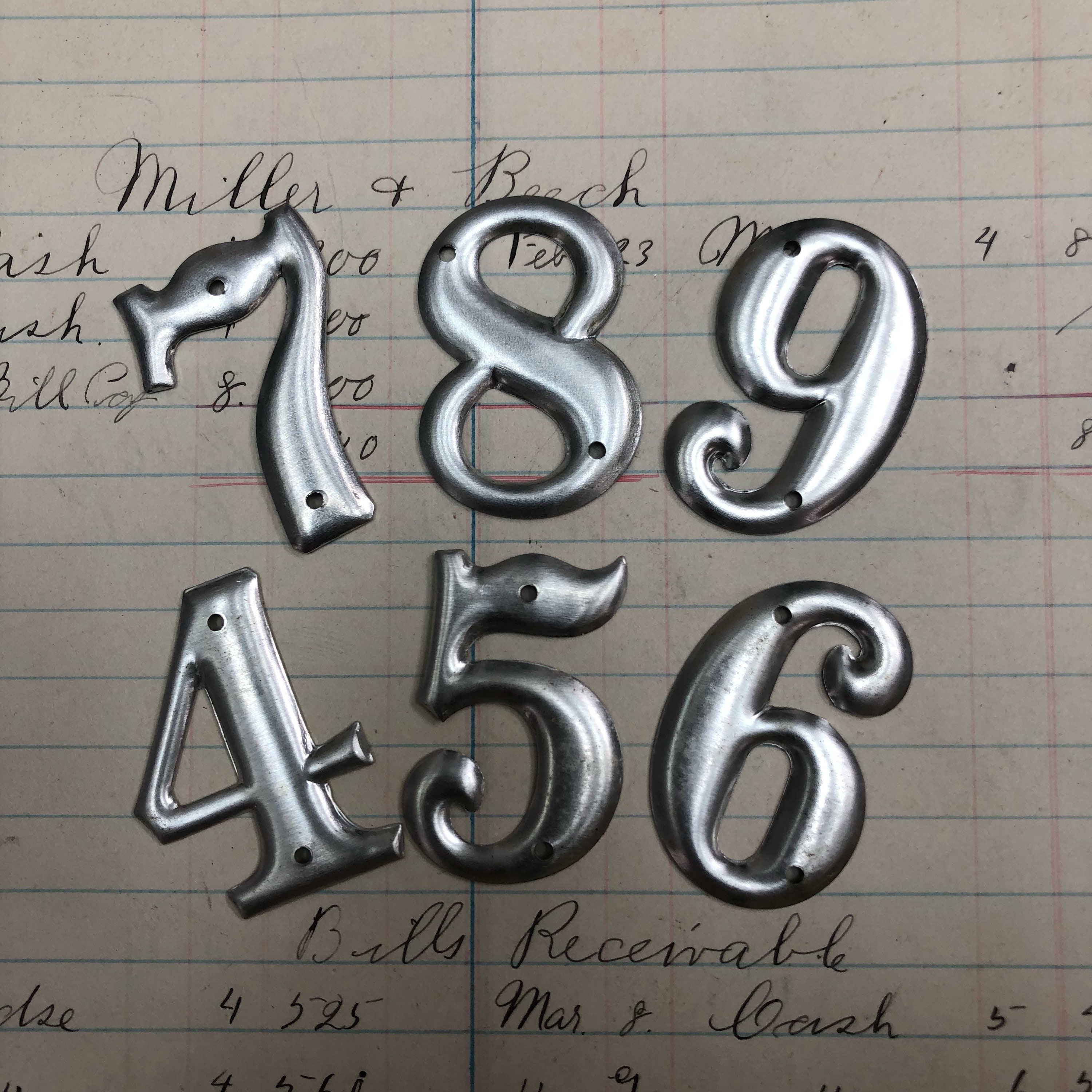 Vintage Address Numbers - 1.5" Small Metal Number - Sign Number ...