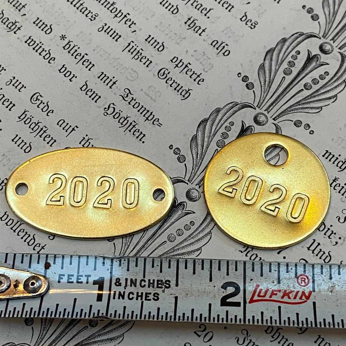 Custom Year or Date Tags Hand Punched Brass and Metal Tag or | Etsy