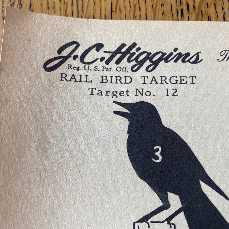 Vintage JC Higgins Rail Bird Target Paper Target No. 12 - Etsy