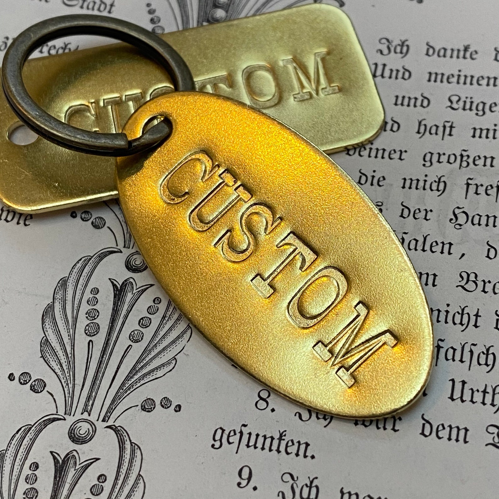 Custom Hand Punched Brass and Metal Tag - Oval or Rectangle Hand ...
