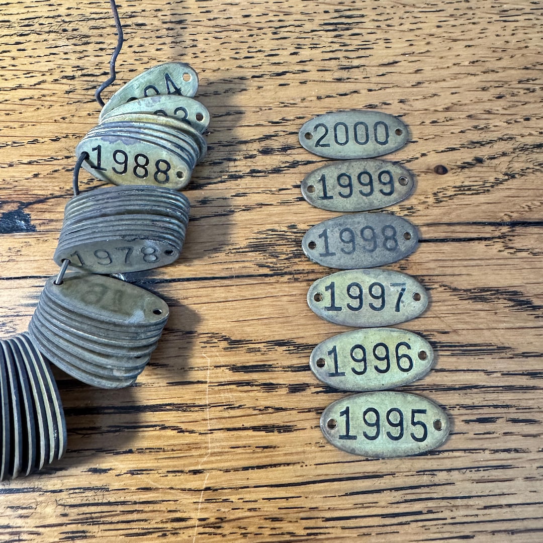 Choose Year 1931 to 2000 Numbered Oval Tags - One Antique Numbered ...