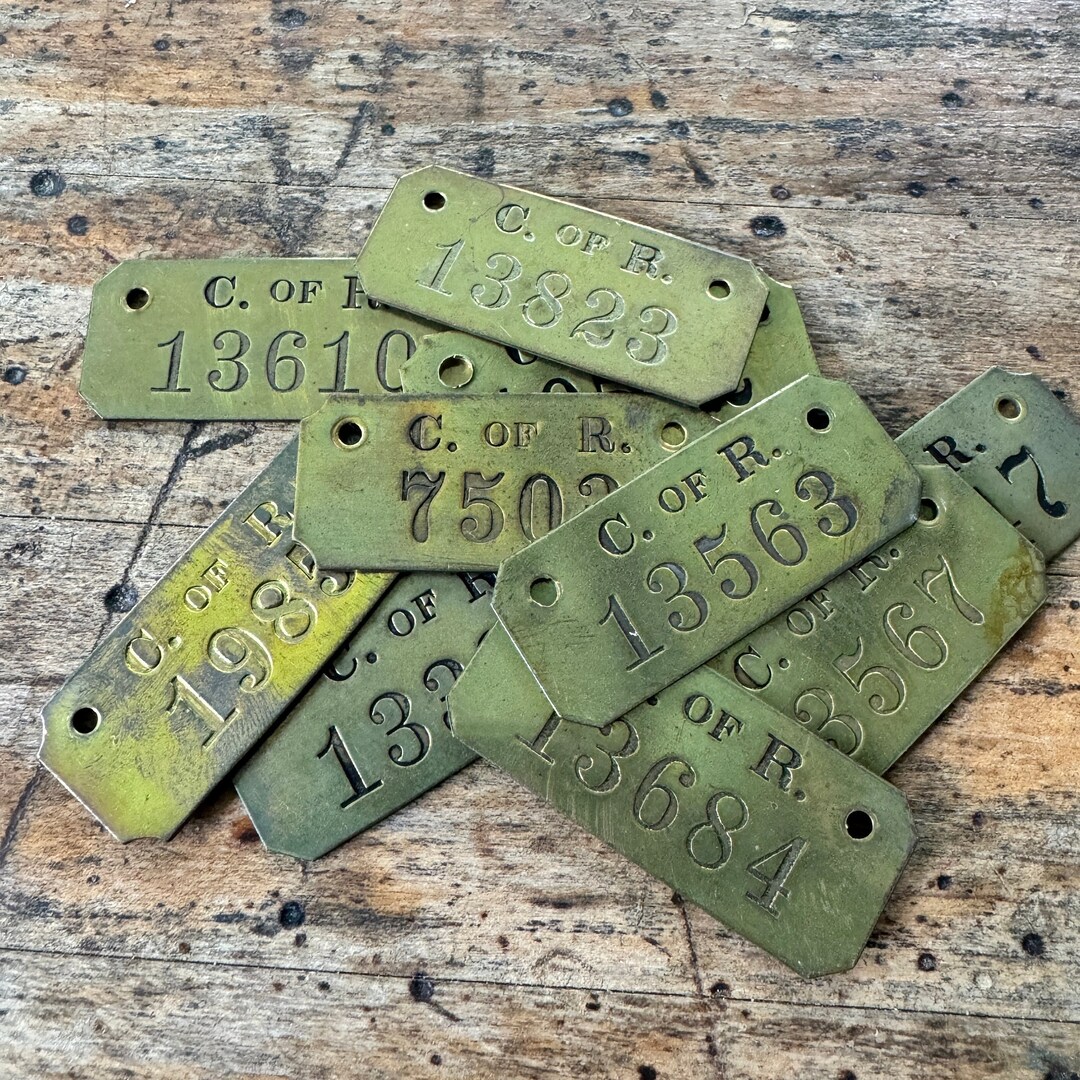 Brass Electric Meter ID Plates- 1940's 1950's 1960's - Numbered Brass ...