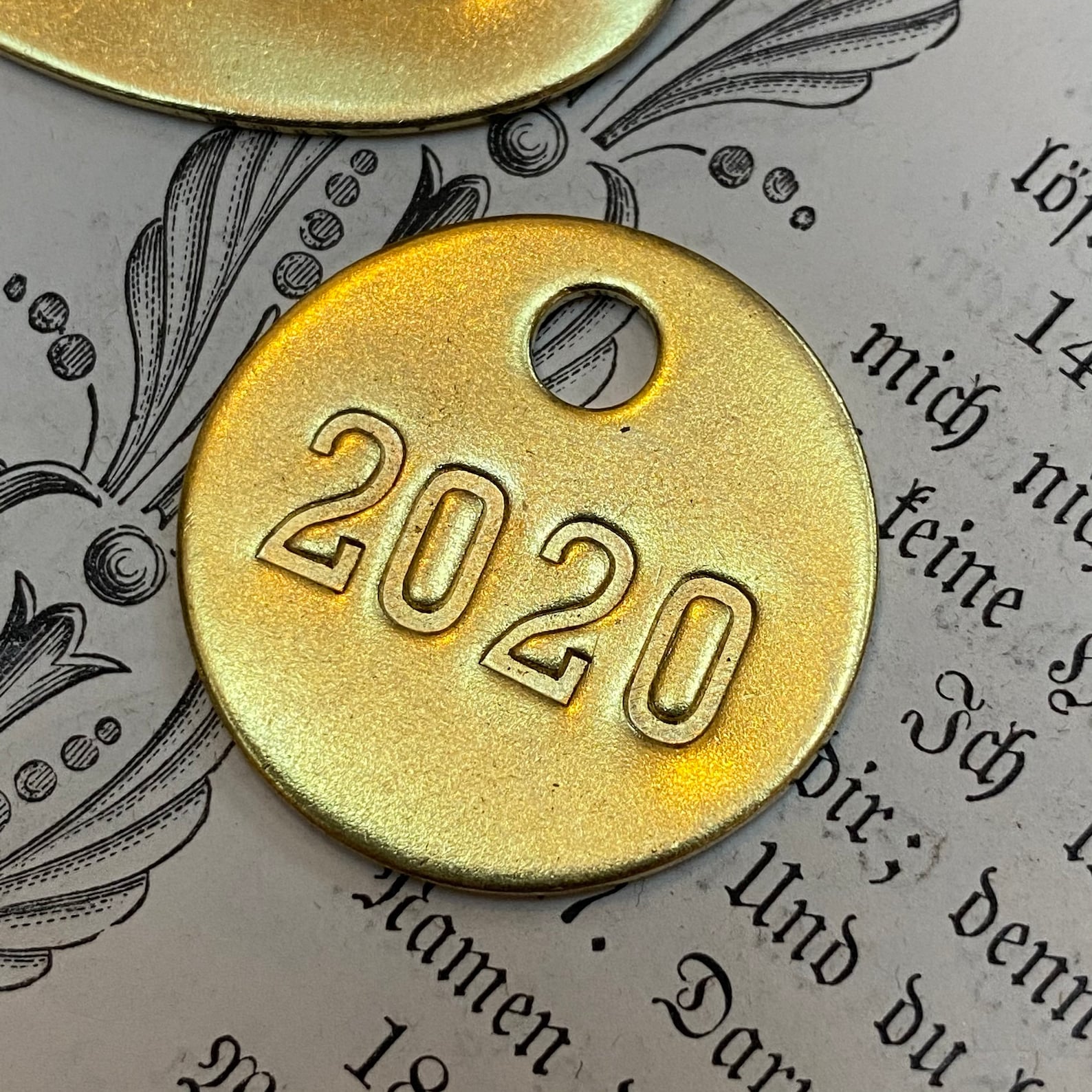 Custom Year or Date Tags Hand Punched Brass and Metal Tag or | Etsy