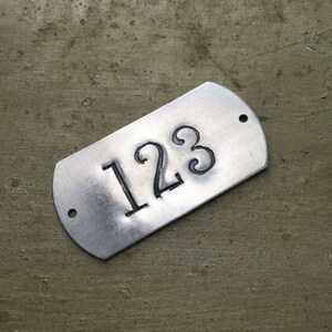 Hand Punched Aluminum ID Numbered Tags - Custom Numbered Locker Tags ...