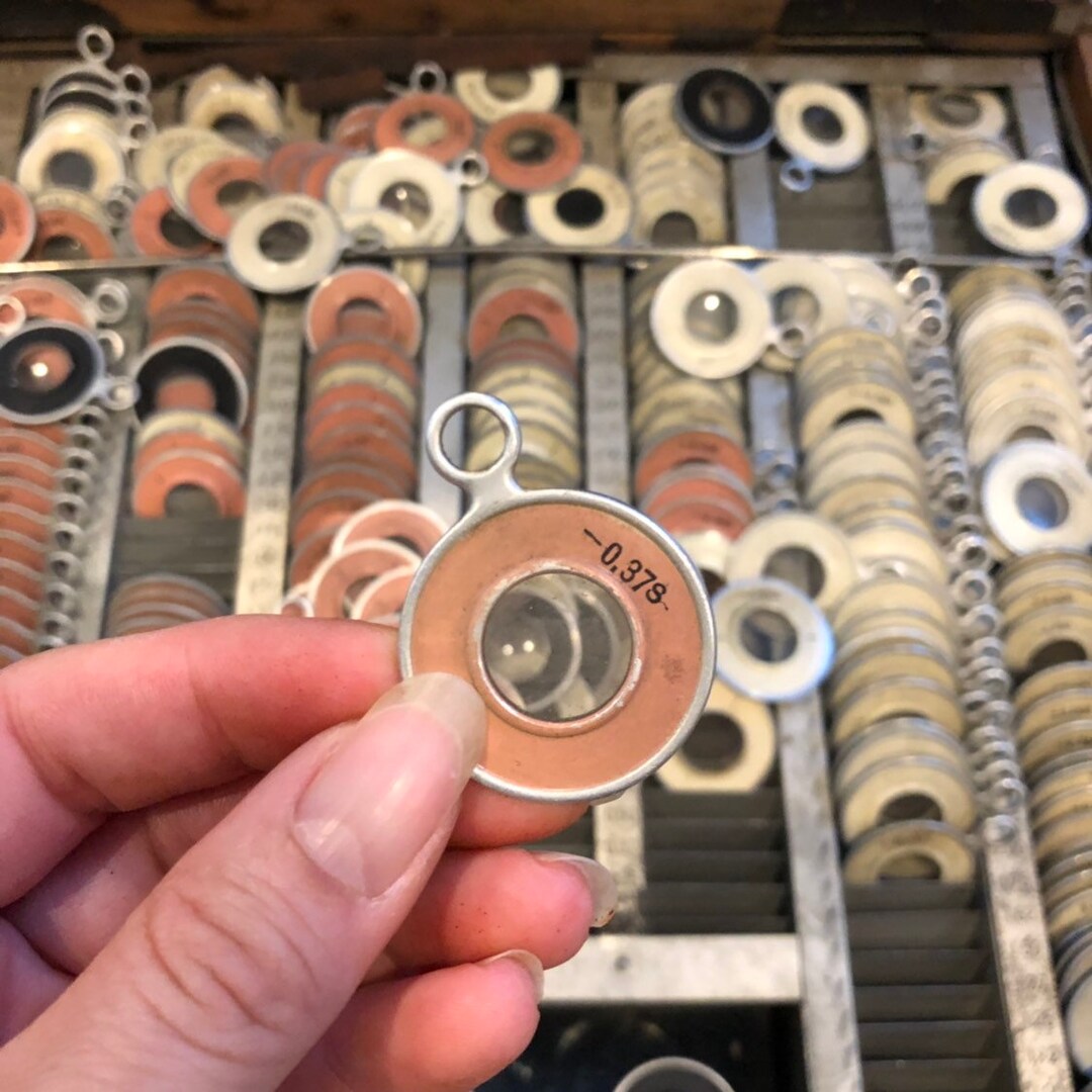 Antique Aluminum Monocle - Vintage Optometrist Lens - Eyeglass Lenses ...