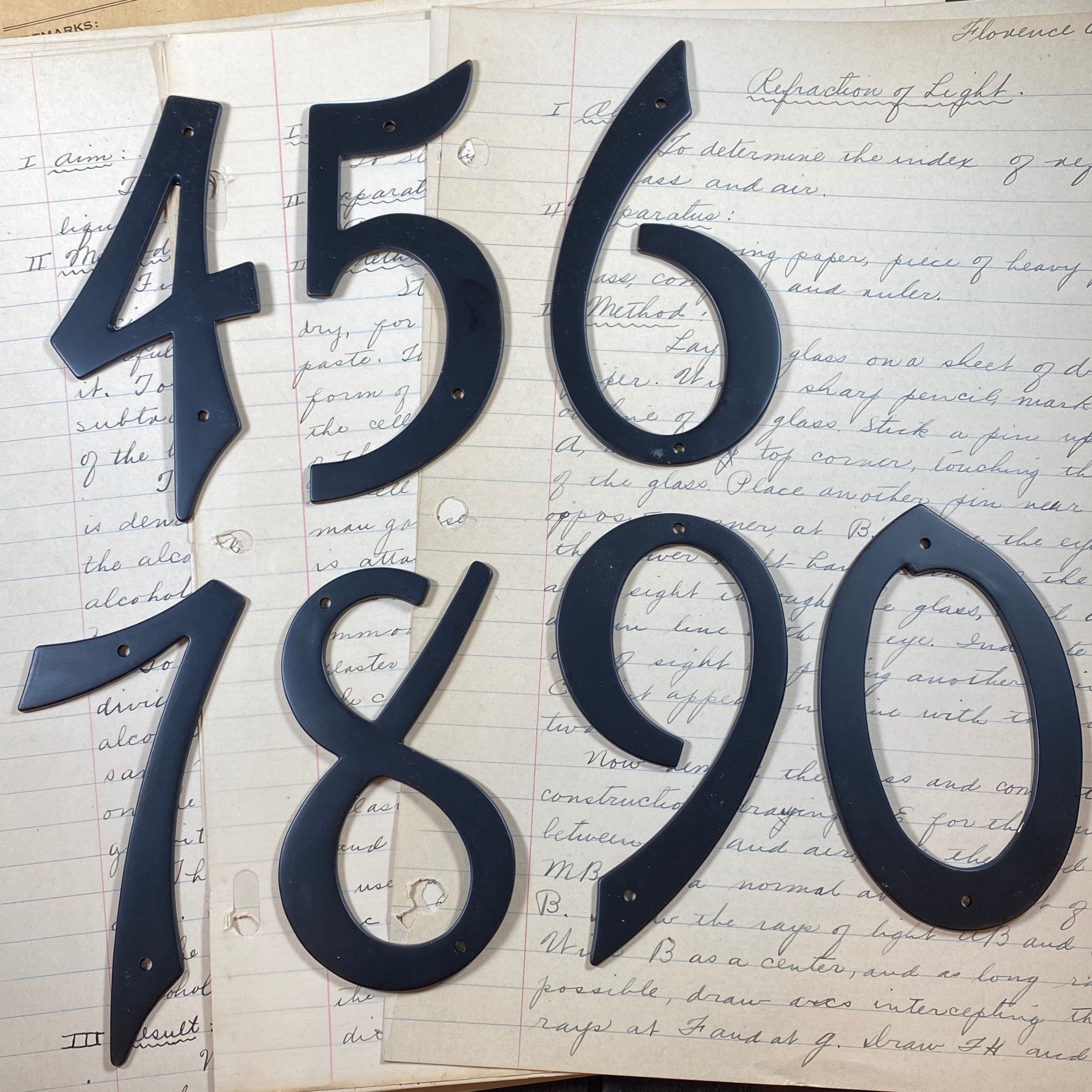 Vintage Black Metal Number- Your Choice – Salvaged Aluminum Address ...