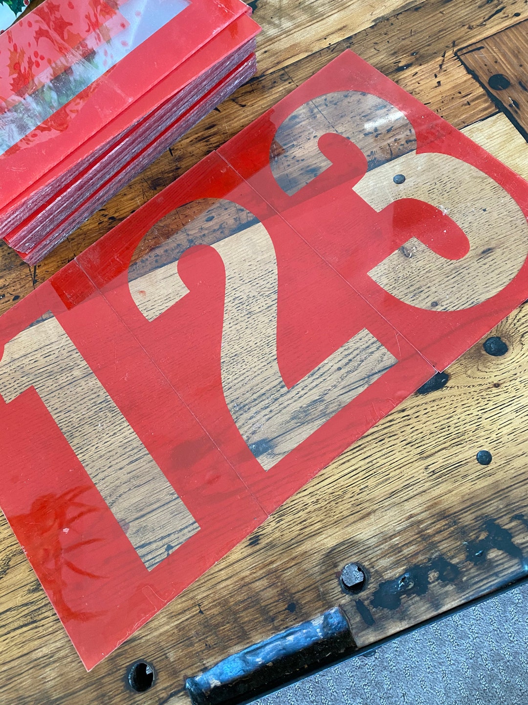 Vintage Red Clear Plastic Numbers – Plexiglas Number - Gas Station ...