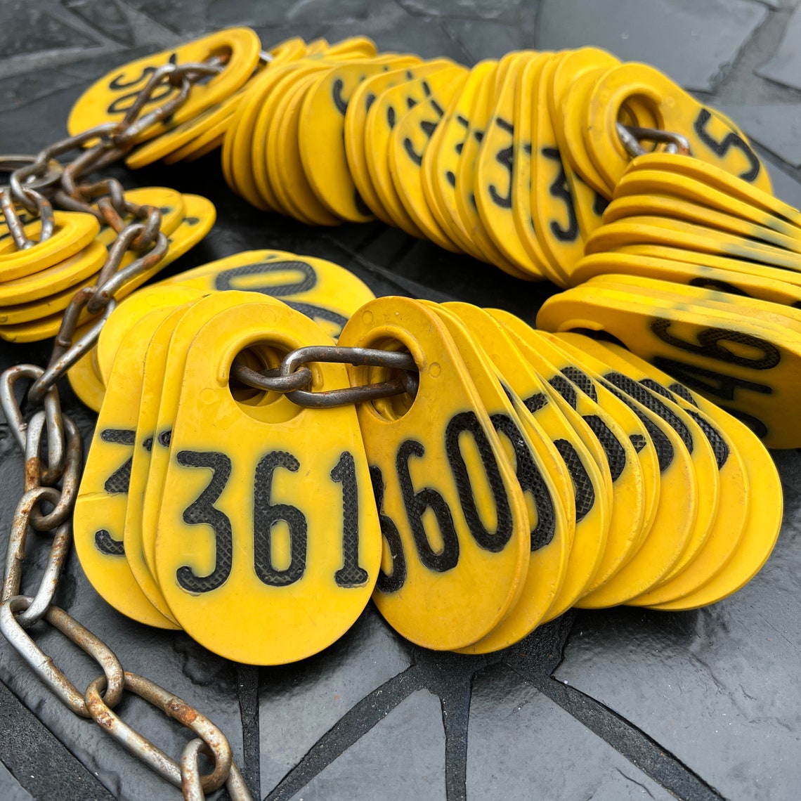 Vintage Yellow Plastic Cow Tag antique Plastic Livestock ID - Etsy