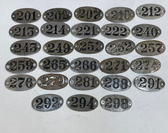 Antique Nickel Plated Brass Locker Number Plate or Locker Tag | Etsy