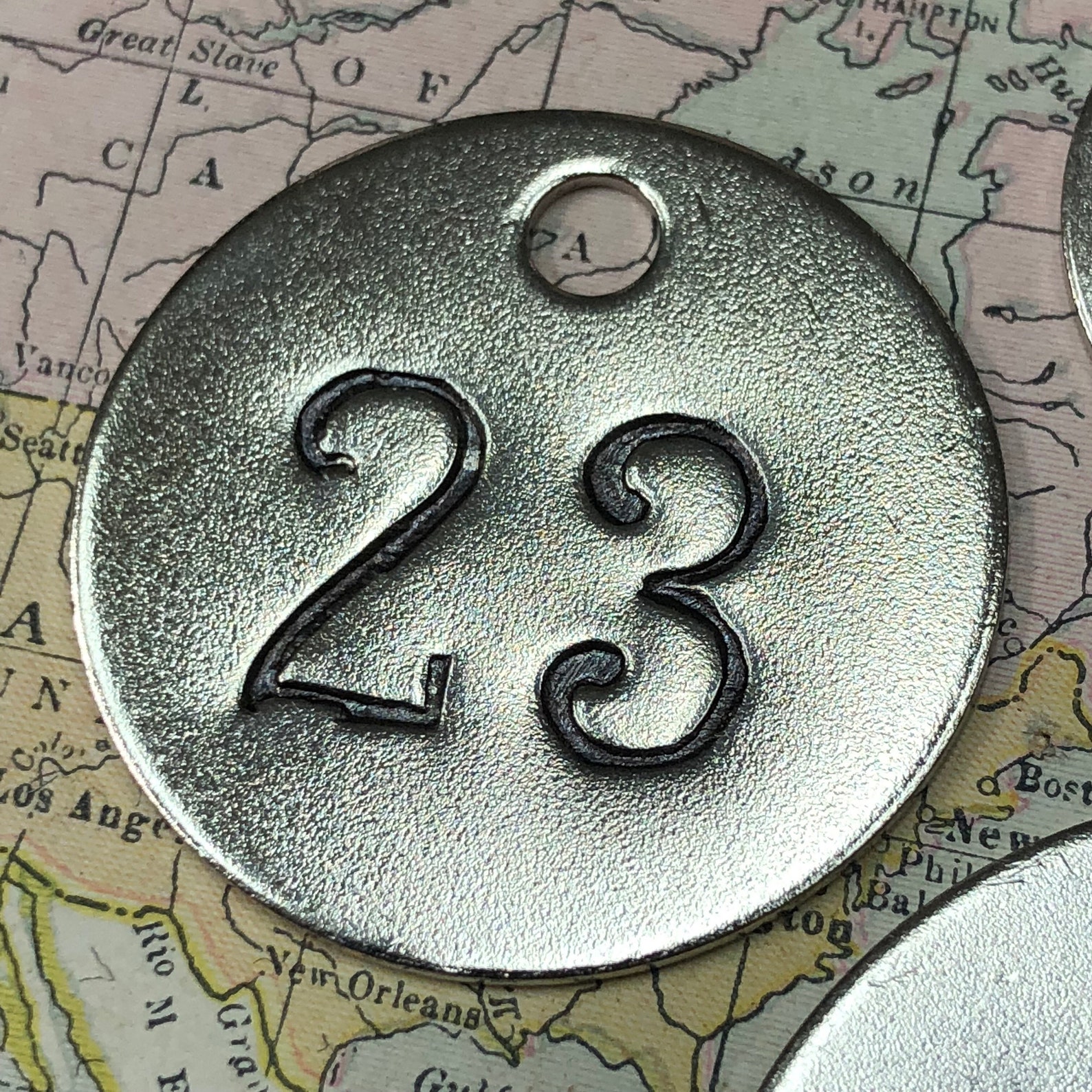 Custom Hand Punched Round Silver Tag Hand Stamped Nickel | Etsy