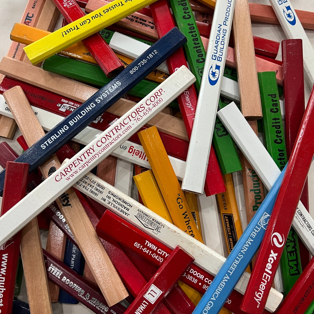 Lot of 5 Carpenters Pencils - Flat Pencils - 80’s and 90’s Woodworking ...