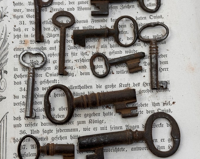 Lot of 10 Authentic Skeleton Keys - Antique Skeleton Key - Vintage ...