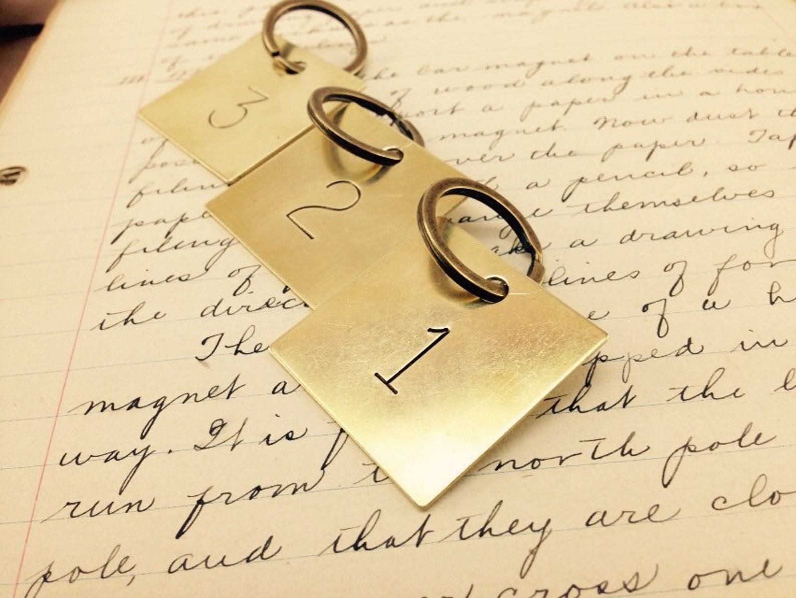 Custom Hand Punched Square Hotel Room Key Tags - Key Fob - Valet Tag ...