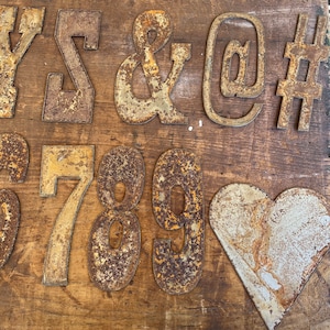 Rusty Metal Letters and Numbers - 6" Letter– Sign Letter - Address ...