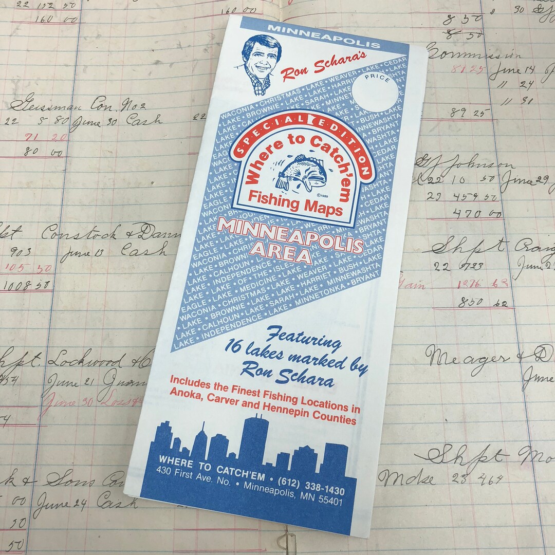 Vintage Paper Map - 1980's Ron Schara's Fishing Guide -MN Twincities ...