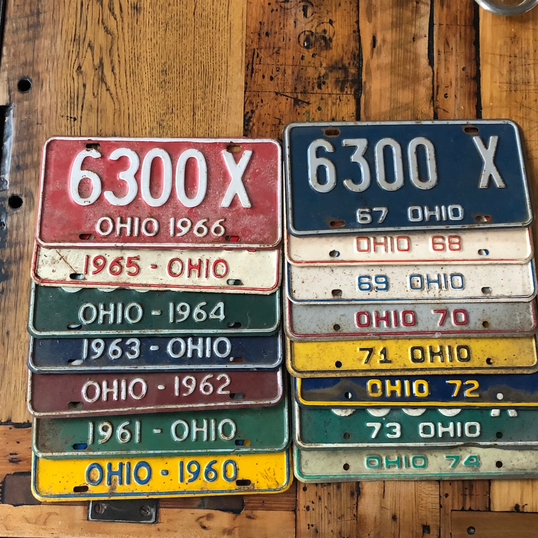 Vintage Ohio License Plates- Choose the Year 1960-1974 - Rusty Plates ...