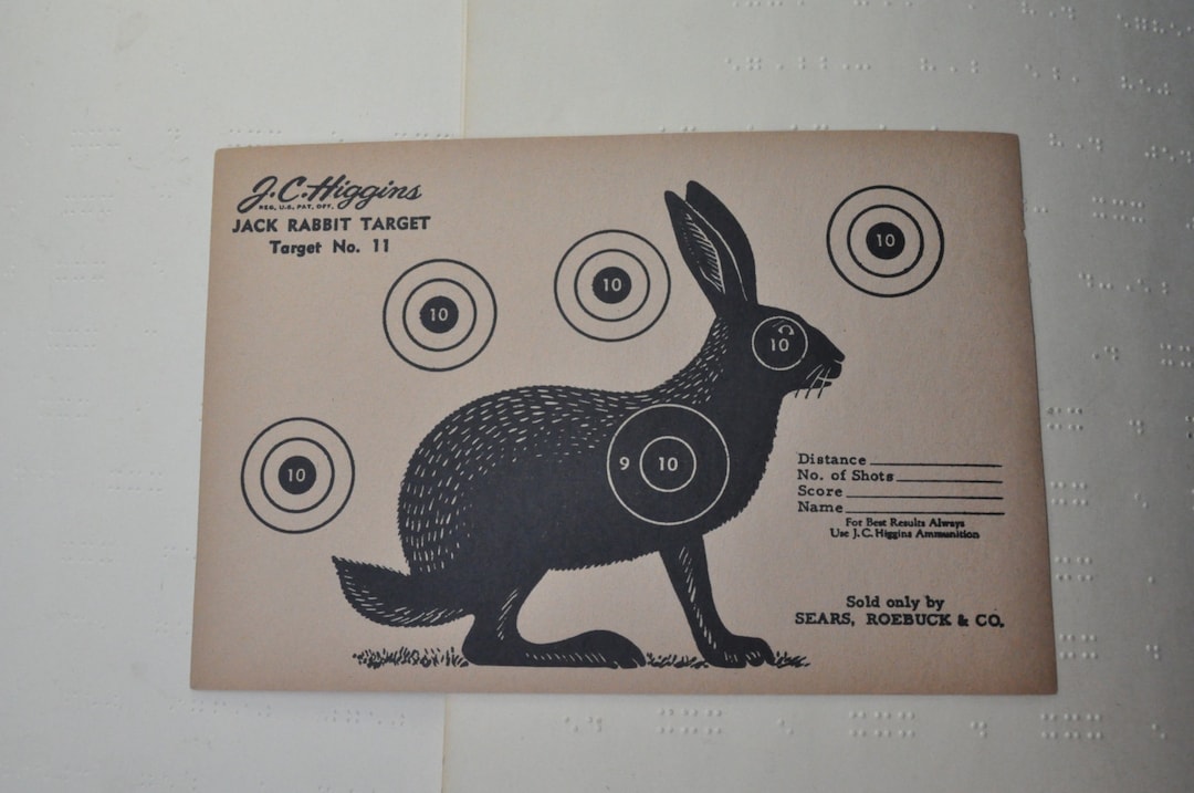 Vintage J.C. Higgins Jack Rabbit Target - Paper Target No. 11 - Sears ...