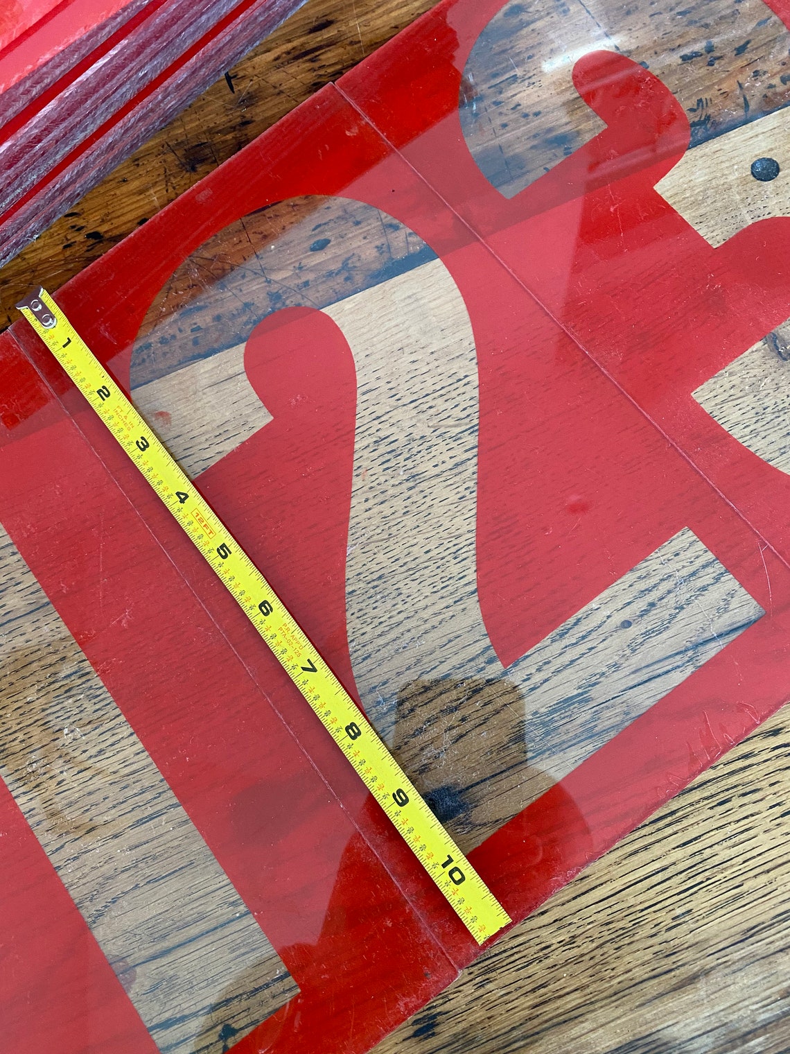 Vintage Red Clear Plastic Numbers – Plexiglas Number - Gas Station ...
