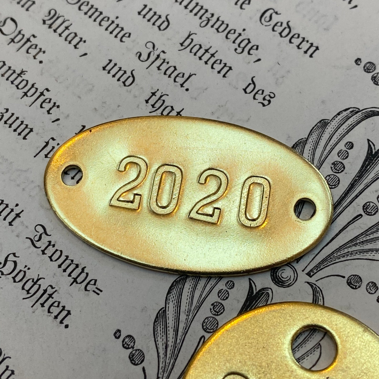 Custom Year or Date Tags Hand Punched Brass and Metal Tag or | Etsy