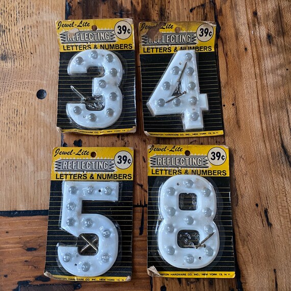UNIQUE White Reflective Sign Number Vintage Plastic Sign - Etsy