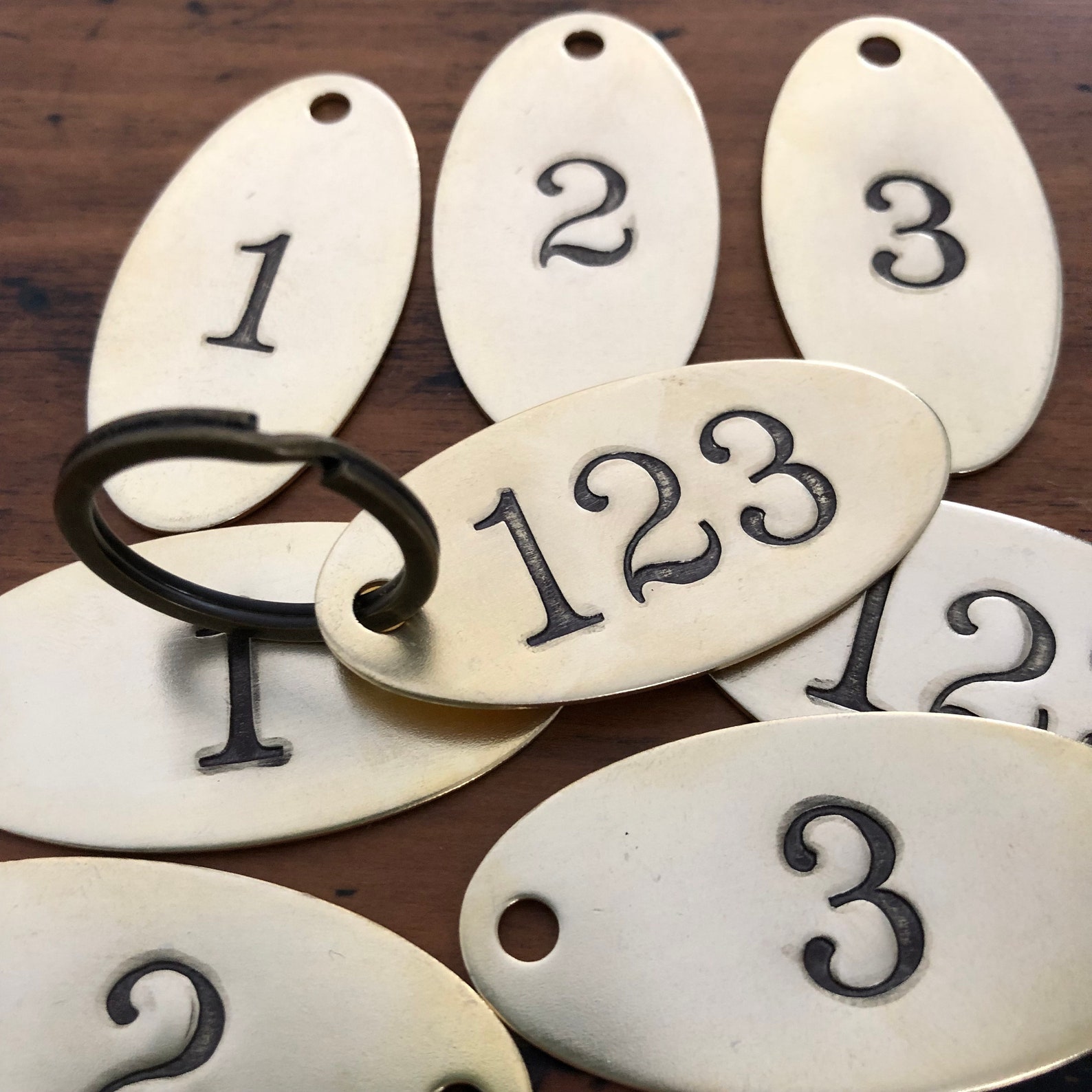 Hand Punched Brass Oval Numbered Tags Custom Numbered Locker - Etsy UK