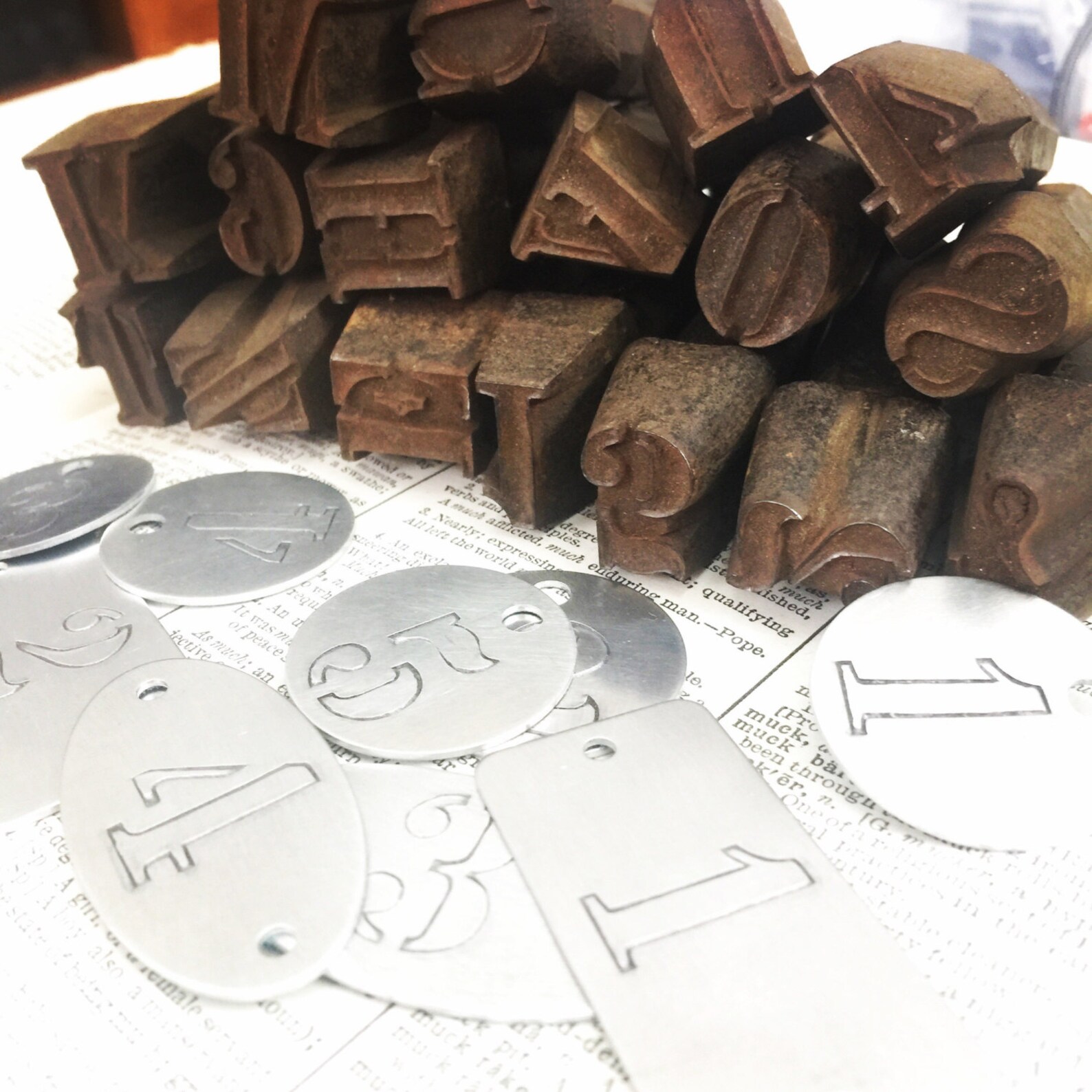 Round Silver Aluminum Numbered Tag Industrial Silver Key Tag - Etsy