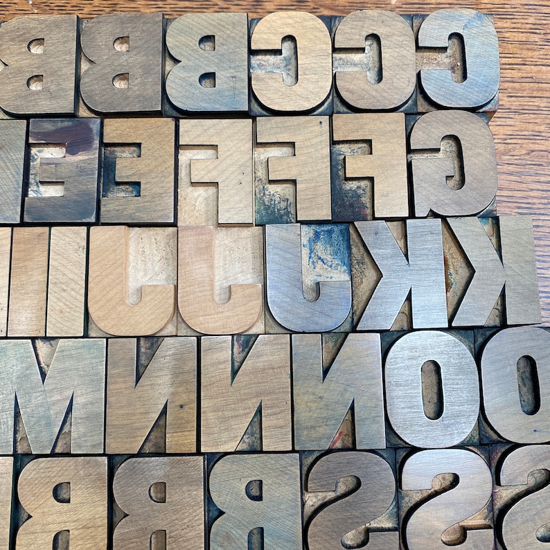 Wide WOODEN Letterpress Printing Blocks 1-5/16" Antique - Your Choice ...