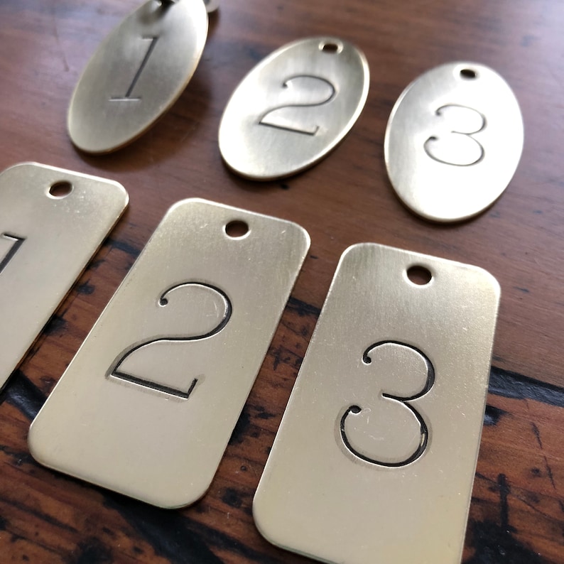 Hand Punched Brass Numbered Tags Custom Numbered Locker Tags - Etsy Sweden