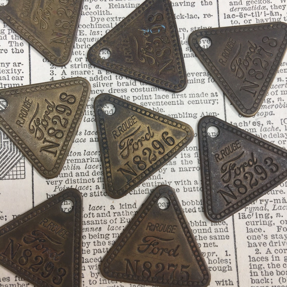 Vintage brass Ford tool tag authentic auto brass key fob | Etsy