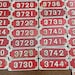 Vintage Fire Box Numbers Red Tags Metal Tag Favorite Numbers Industrial ...