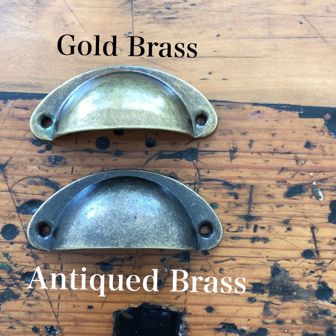 Vintage Style Brass Bin Pull for Drawers TWO Colors to Choose - Etsy