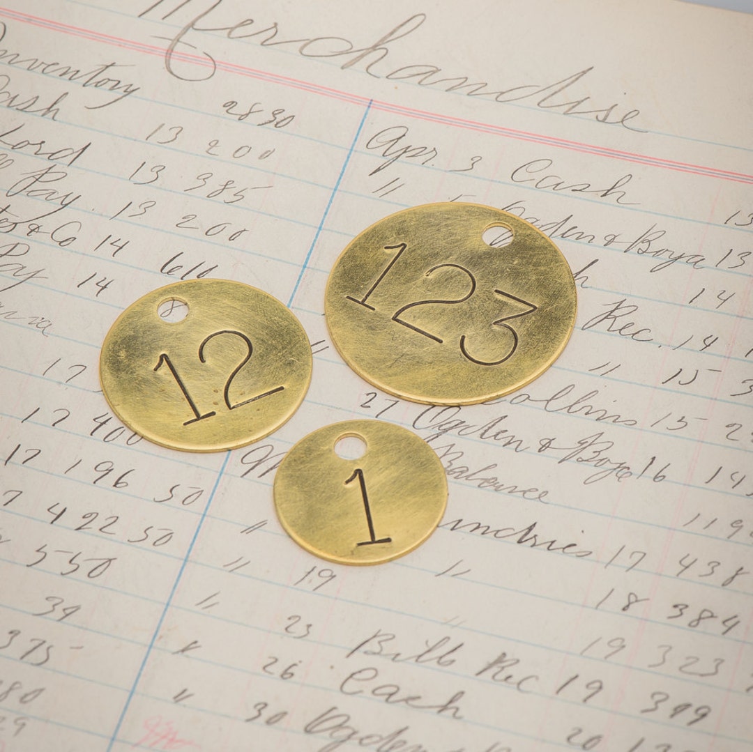 Custom Hand Punched Round Brass Tag - Hand Stamped Key Tag - Hand Made ...