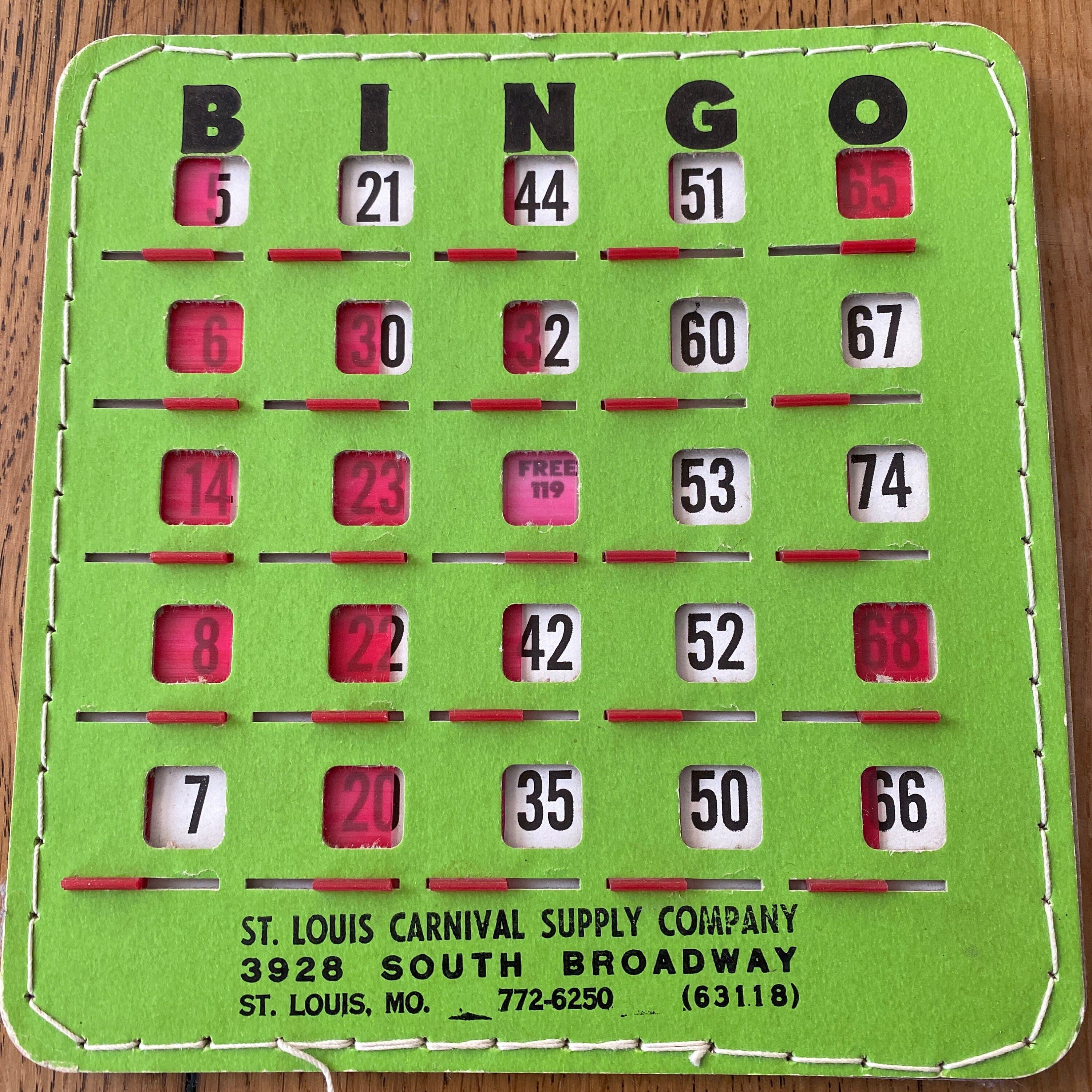Vintage Green Bingo Card two styles to choose from Green reusable ...