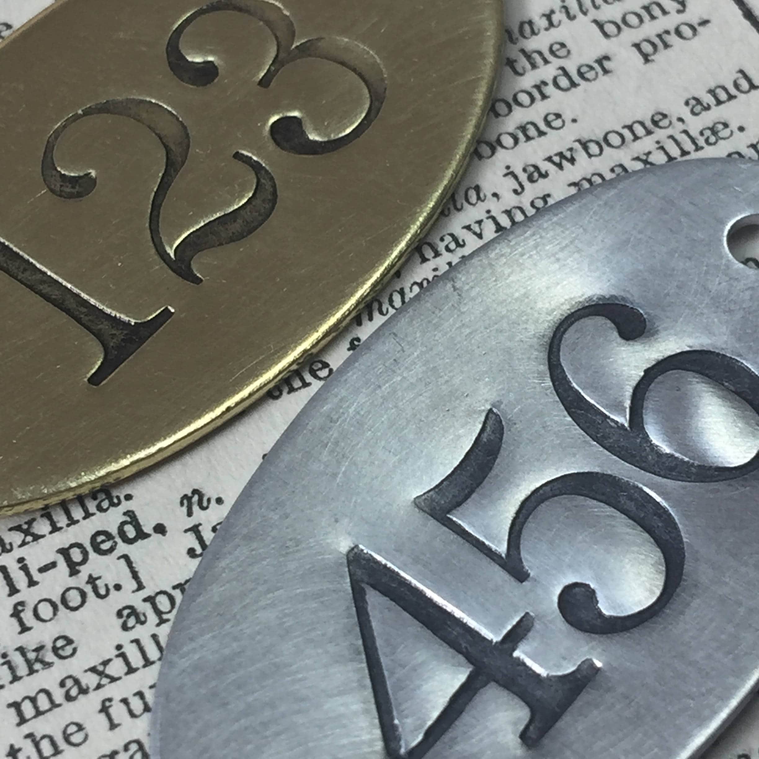 Hand Punched Brass or Aluminum Numbered Tags Custom Numbered - Etsy UK