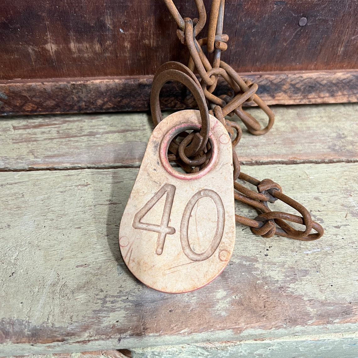 Vintage Plastic Cow Tag on a Chain – Number 40 -antique Plastic ...