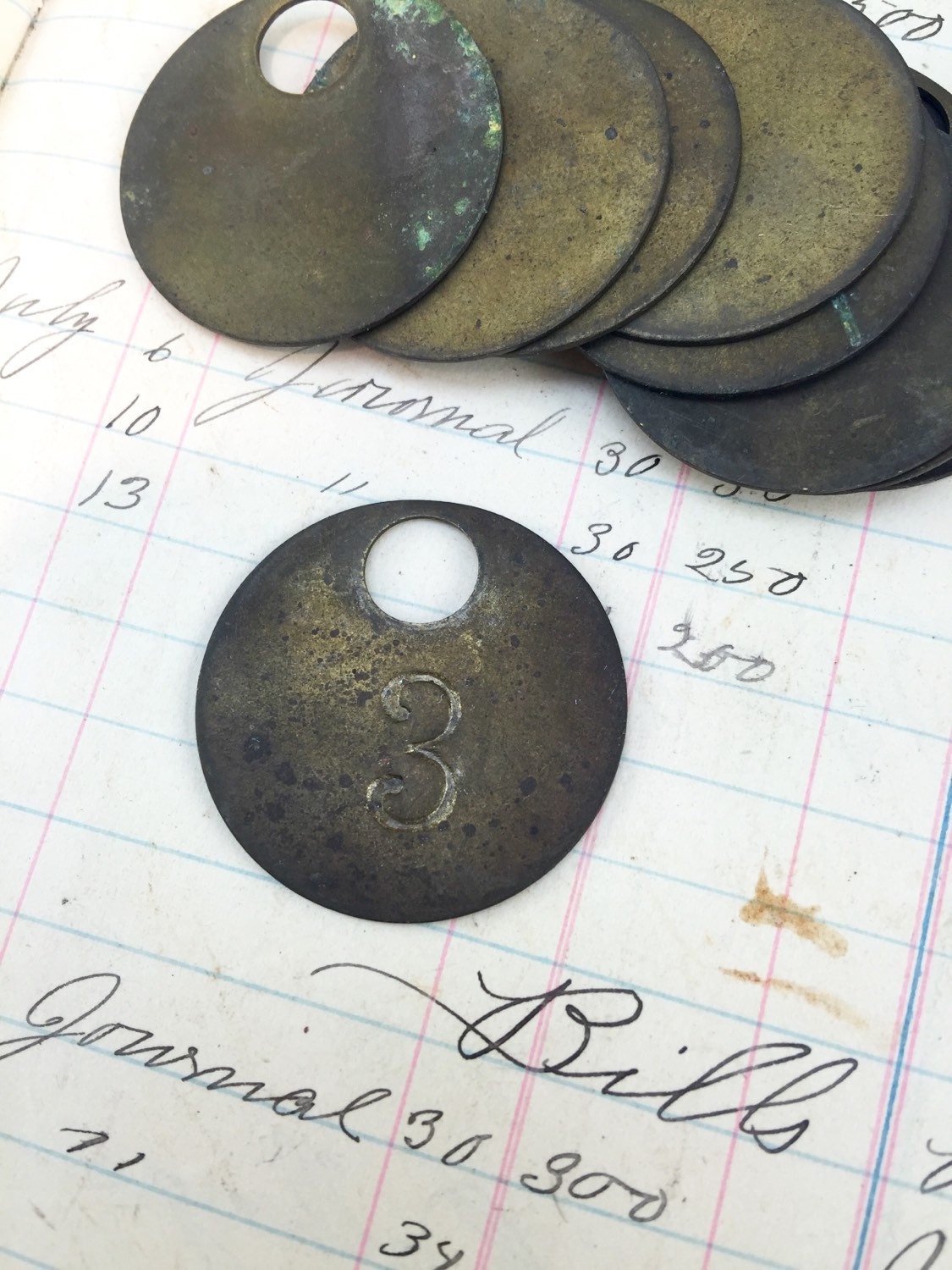 Custom hand punched Hotel Room Key Tags - key fob - valet tag - coat ...