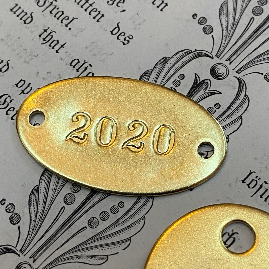 Custom Year or Date Tags Hand Punched Brass and Metal Tag or | Etsy