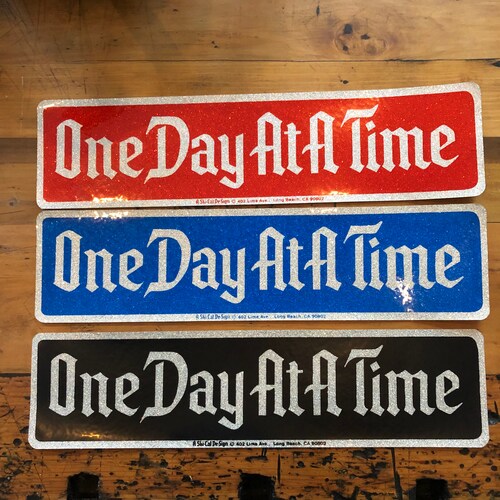 Vintage Glitter Bumper Stickers one Day at a Time 3 Colors - Etsy