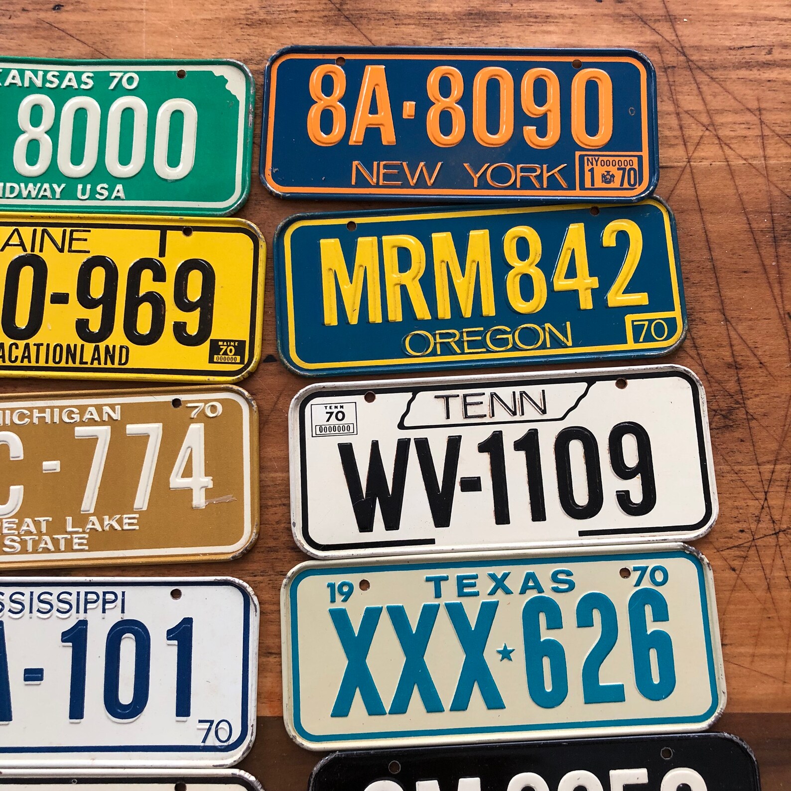 Vintage 1970 Bike License Plates - Choose Your State - Bike Plate ...