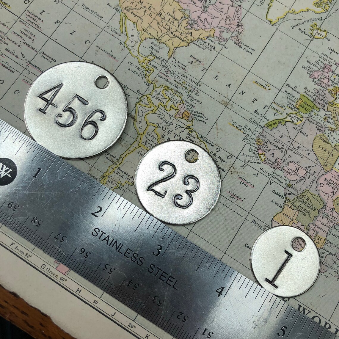 Custom Hand Punched Round Silver Tag Hand Stamped Nickel | Etsy